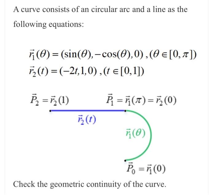Solved A curve consists of an circular arc and a line as the | Chegg.com