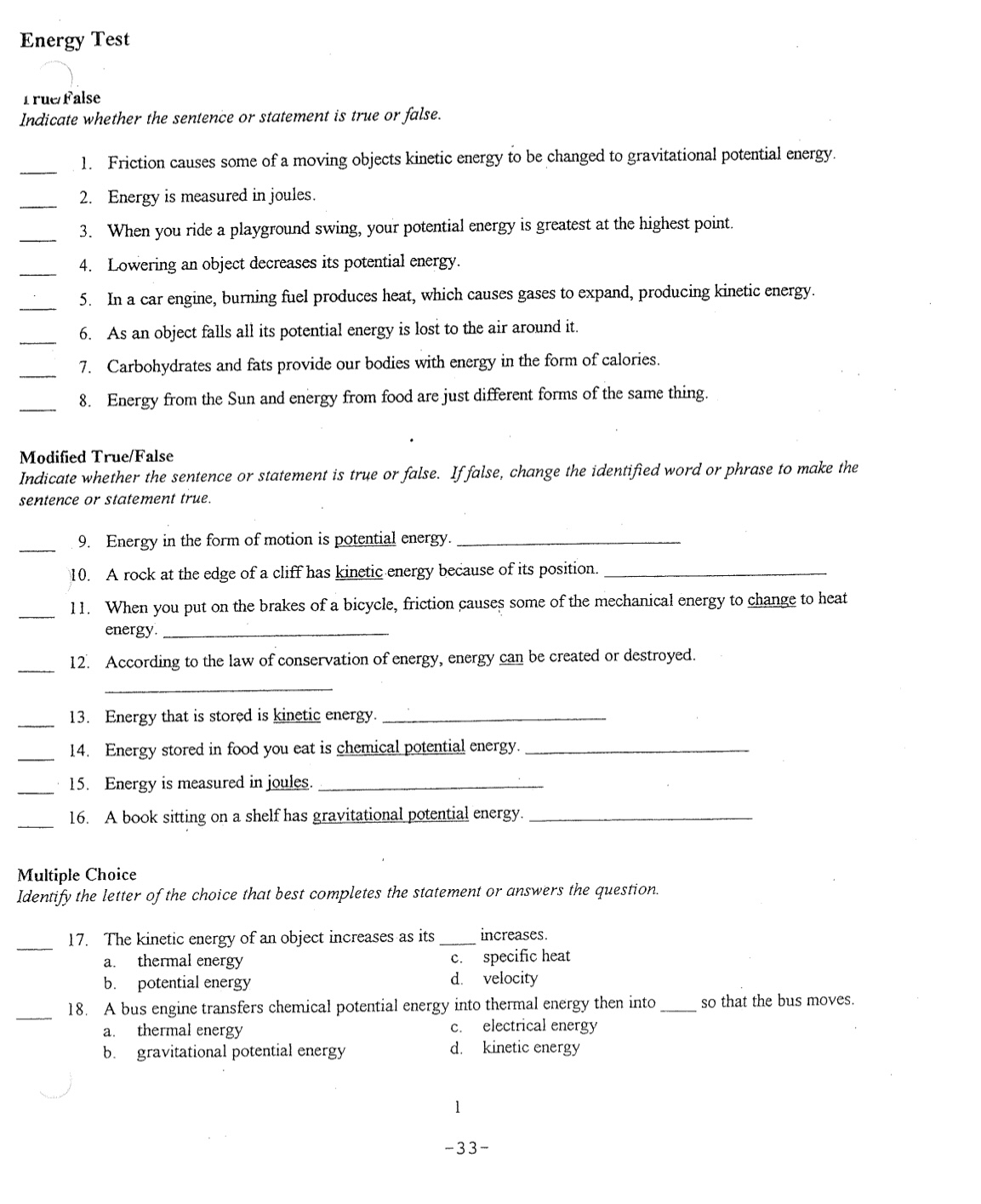 Solved Energy Test1 ﻿ruef FalseIndicate whether the sentence | Chegg.com