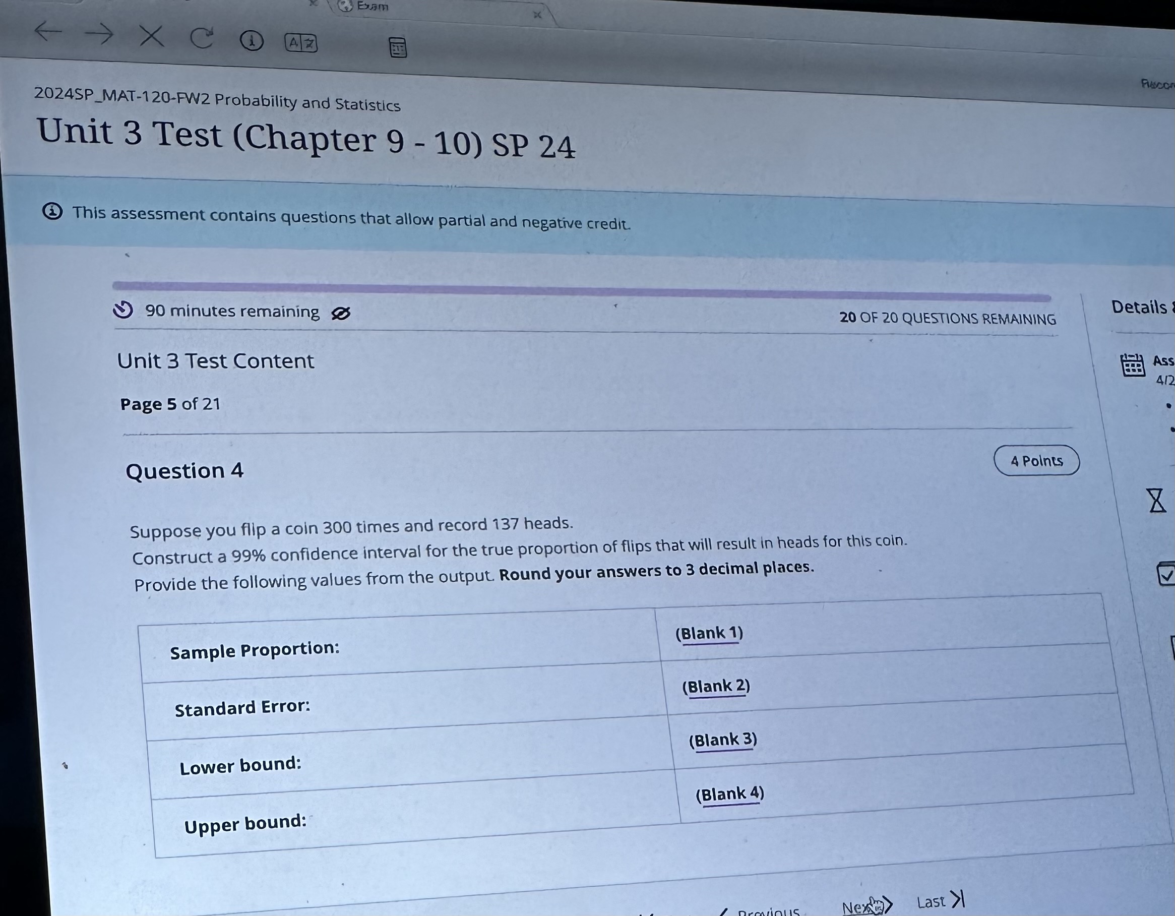 Solved Question 4Suppose you flip a coin 300 ﻿times and | Chegg.com