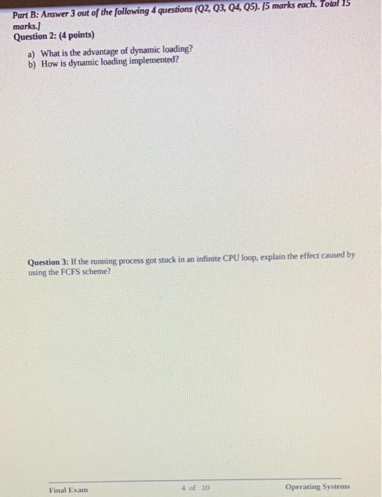 Solved Part B: Answer 3 out of the following 4 questions | Chegg.com