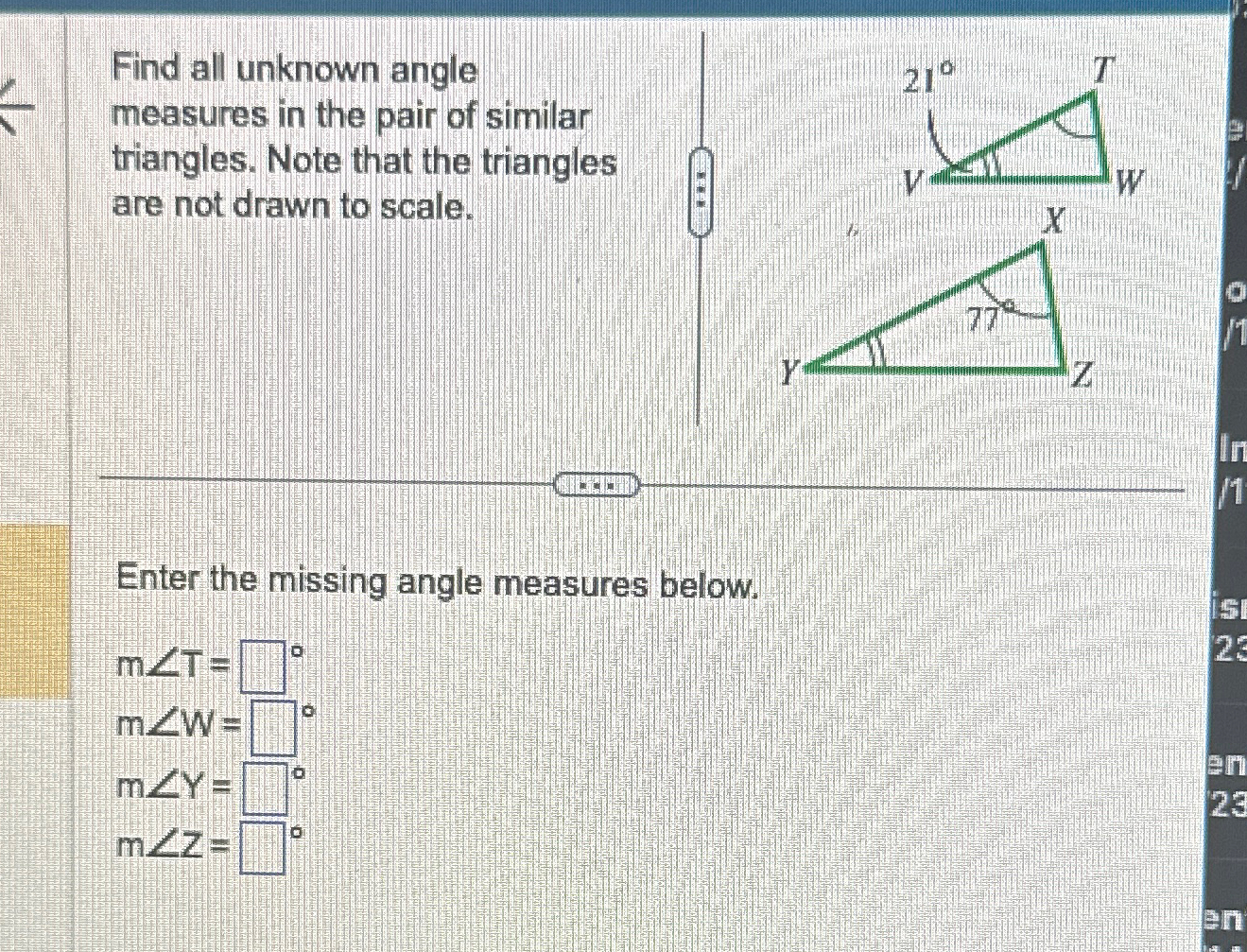 Solved Find all unknown angle measures in the pair of | Chegg.com