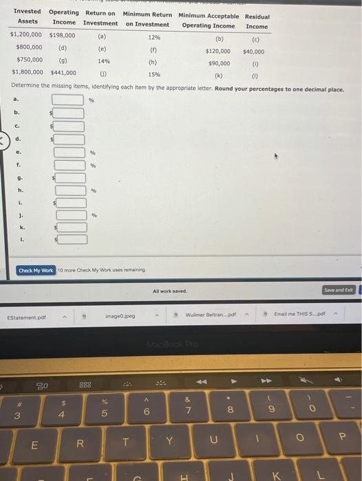 Solved Determining missing items in return and residual | Chegg.com
