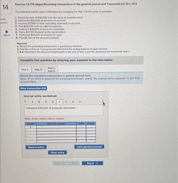 Solved Exercise 13-17A (Algo) Recording transactions in the | Chegg.com
