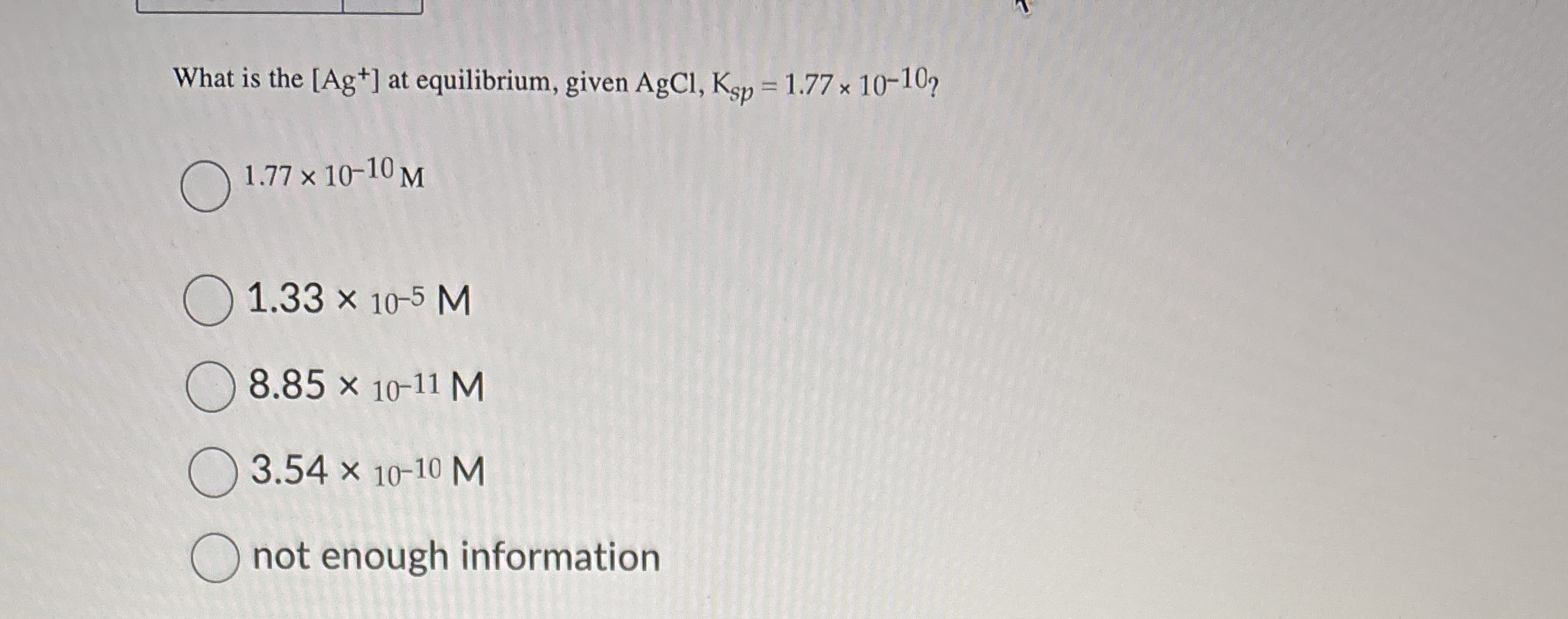 Solved What is the Ag+at equilibrium, given | Chegg.com