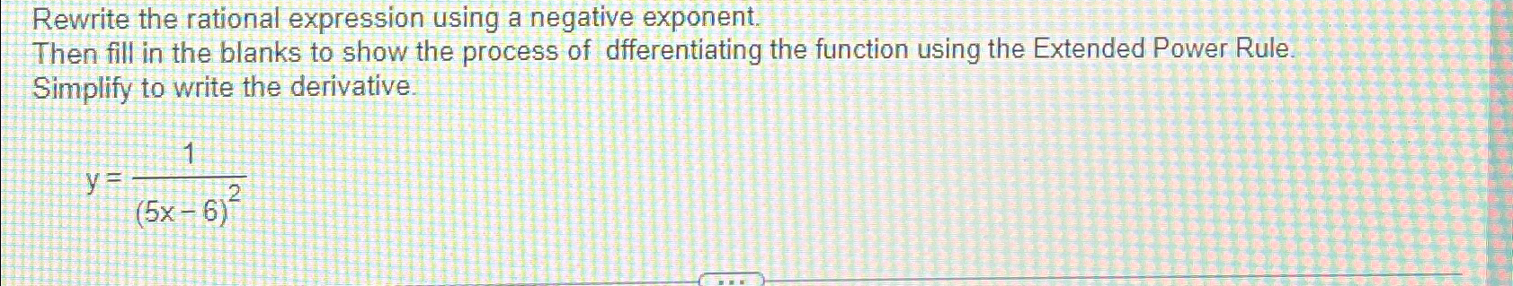 Solved Rewrite the rational expression using a negative | Chegg.com