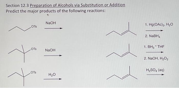 Solved Section 12.1 Structure and Properties of Alcohols 1a. | Chegg.com