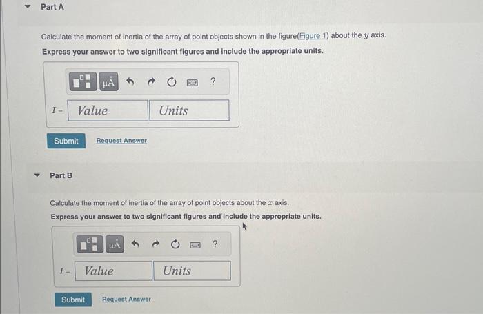 Solved Calculate The Moment Of Inertia Of The Array Of Point 3654