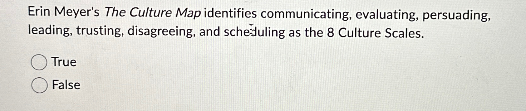 Solved Erin Meyer's The Culture Map identifies | Chegg.com