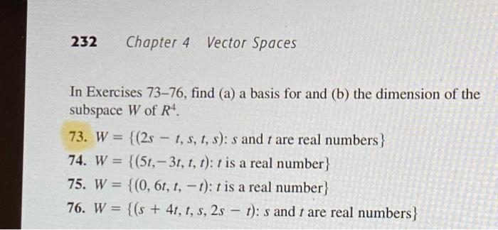 Solved In Exercises 1-6, write the standard basis for the | Chegg.com