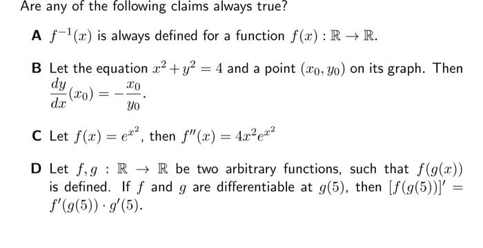 Solved B Let the equation x2+y2=4 and a point (x0,y0) on its | Chegg.com