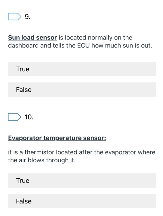 Solved 9. Sun load sensor is located normally on the | Chegg.com
