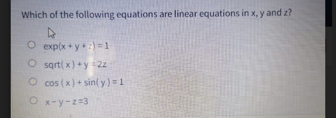 Solved Which of the following equations are linear equations | Chegg.com