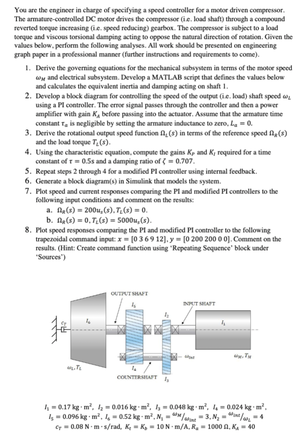Solved You are the engineer in charge of specifying a speed | Chegg.com