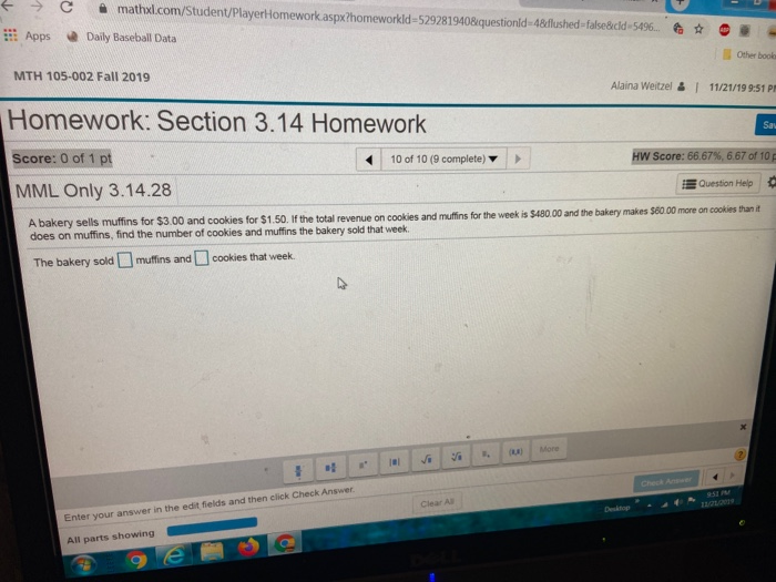 Solved + C mathal.com/Student/PlayerHomework | Chegg.com