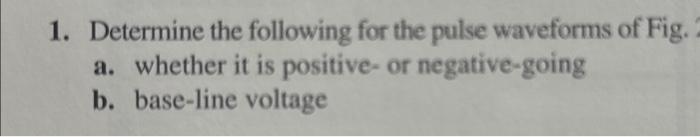 Solved 1. Determine the following for the pulse waveforms of | Chegg.com