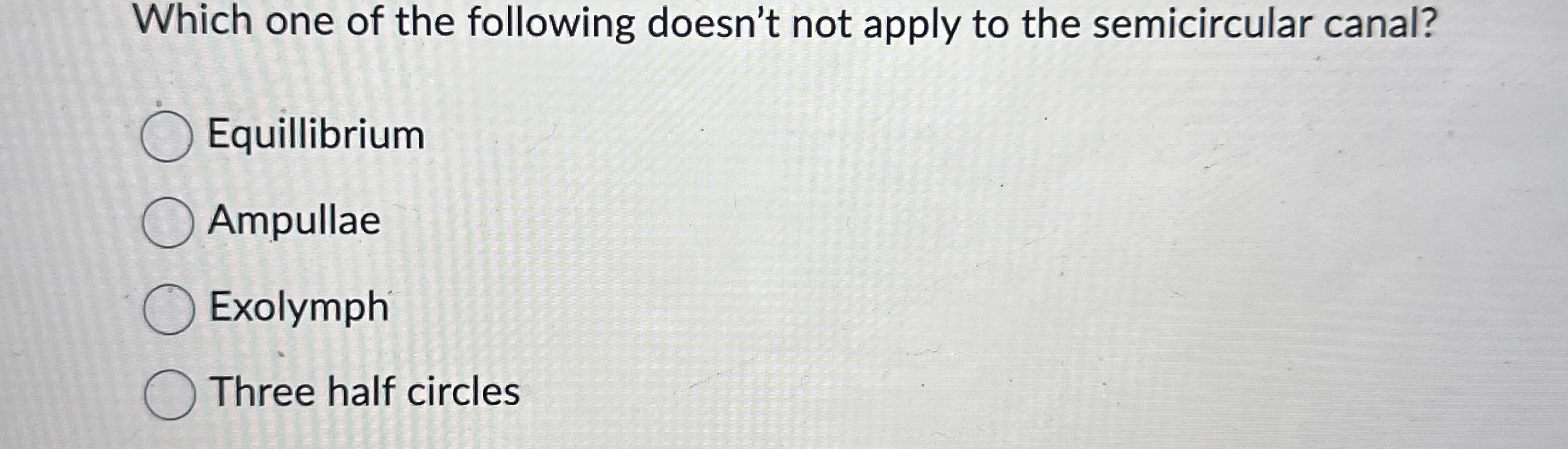 Solved Which one of the following doesn't not apply to the | Chegg.com