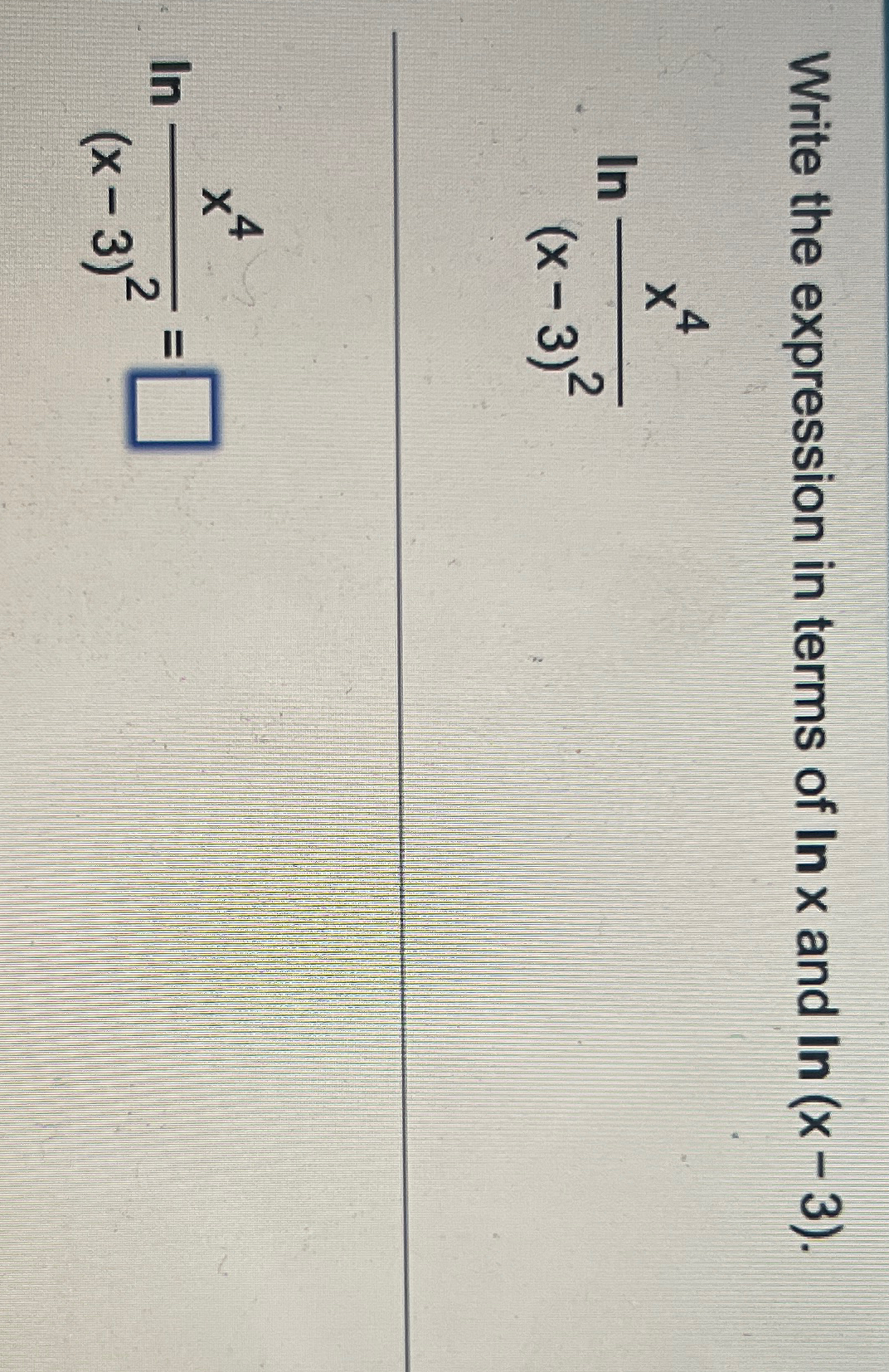 Solved Write the expression in terms of lnx ﻿and | Chegg.com