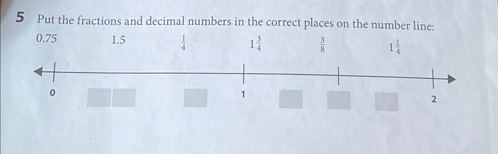 Solved 5 ﻿Put the fractions and decimal numbers in the | Chegg.com