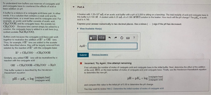Solved Part A To understand how buffers use reserves of | Chegg.com