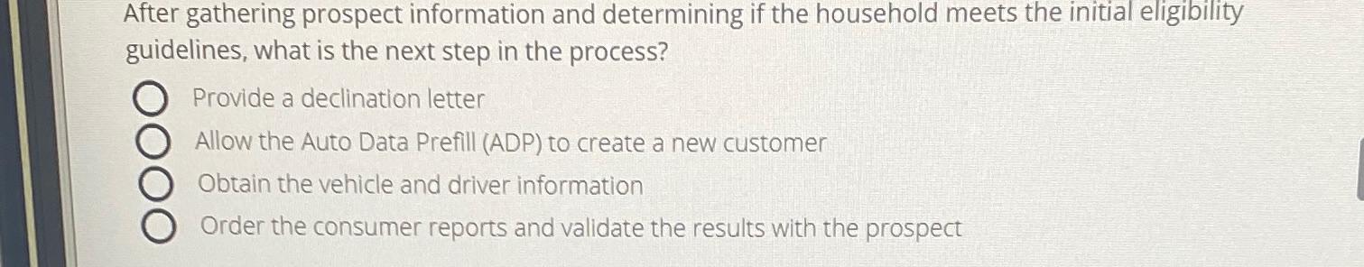 Solved After gathering prospect information and determining | Chegg.com