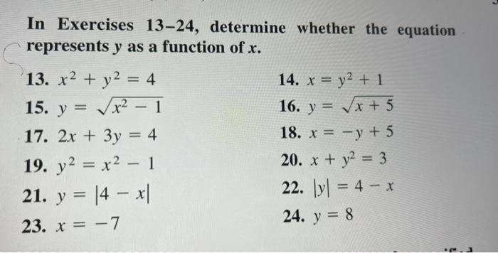 Solved In Exercises 13 24 Determine Whether The Equation
