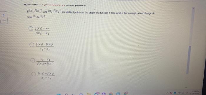 Solved IF(X1f(x1) and (x2f (x2)) are distinct points on the | Chegg.com