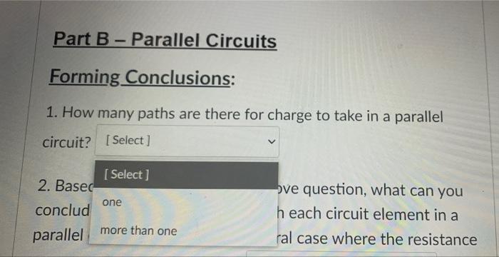 Solved Part B - Parallel Circuits Procedure, Predictions and | Chegg.com
