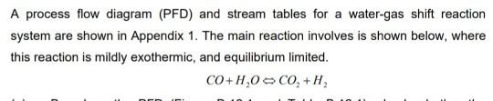 A process flow diagram (PFD) and stream tables for a | Chegg.com