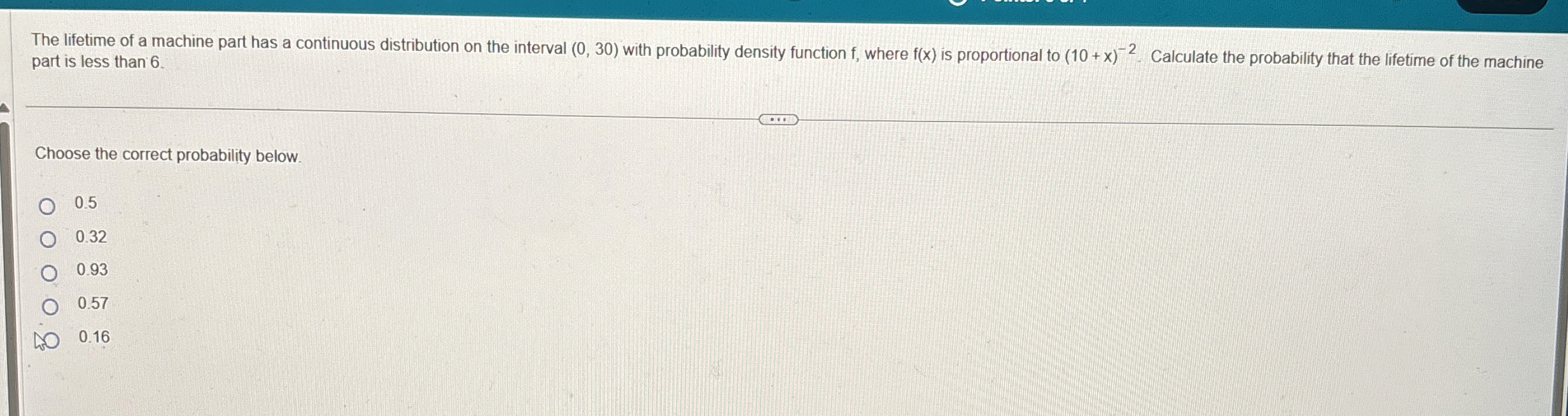Solved The lifetime of a machine part has a continuous | Chegg.com