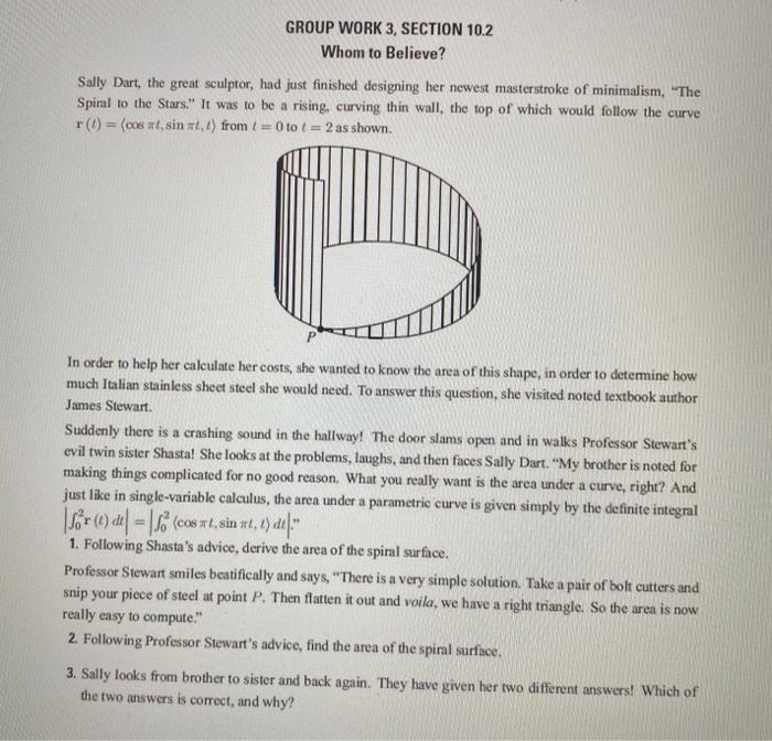 Solved GROUP WORK 3, SECTION 10.2 Whom to Believe? Sally | Chegg.com