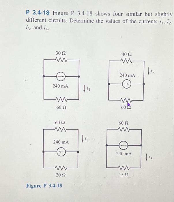 Solved P 3.4-18 Figure P 3.4-18 shows four similar but | Chegg.com