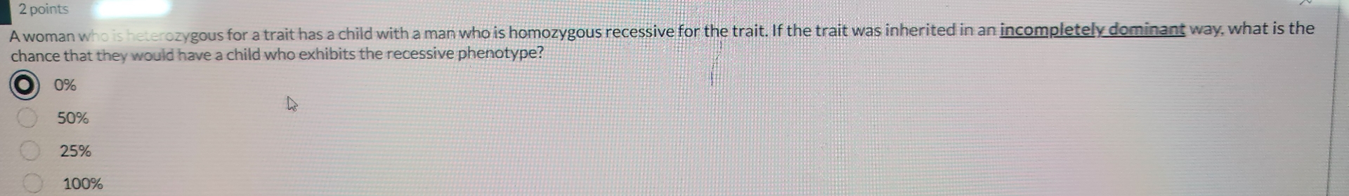 Solved 2 ﻿pointsA woman who is heterozygous for a trait has | Chegg.com