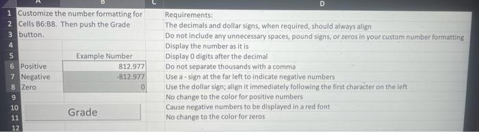 Solved Customize the number formatting for Cells B6:B8. Then | Chegg.com