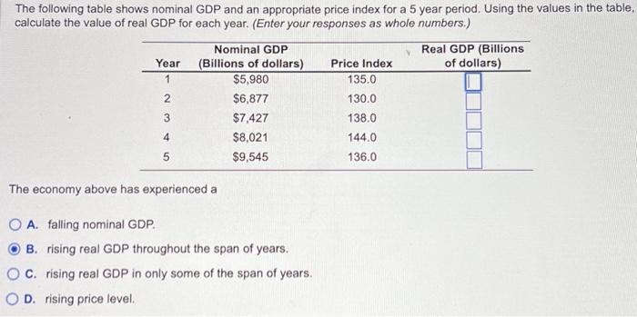 Solved i do not understand how to get REAL GDP please | Chegg.com