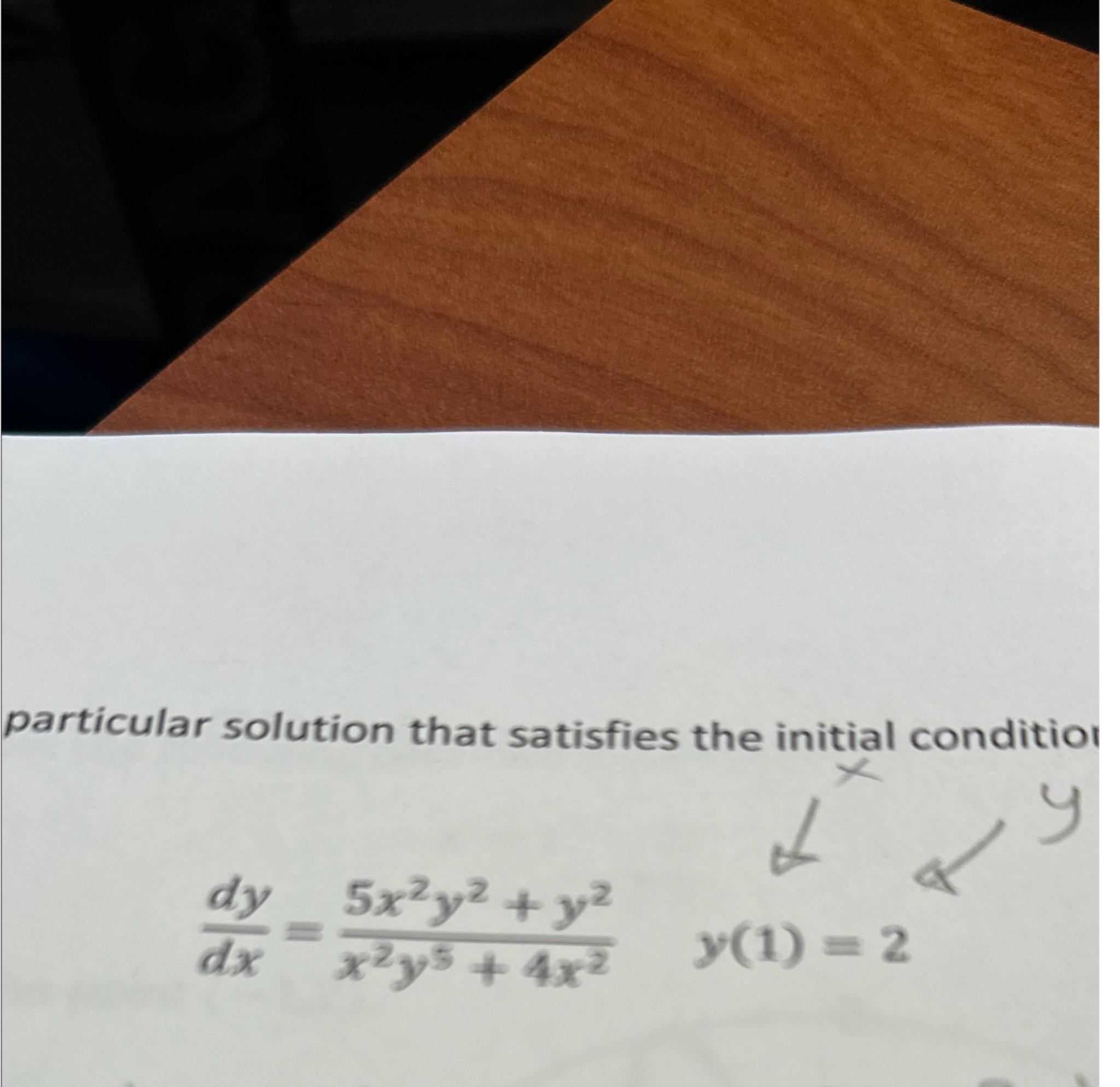 Solved particular solution that satisfies the initial | Chegg.com