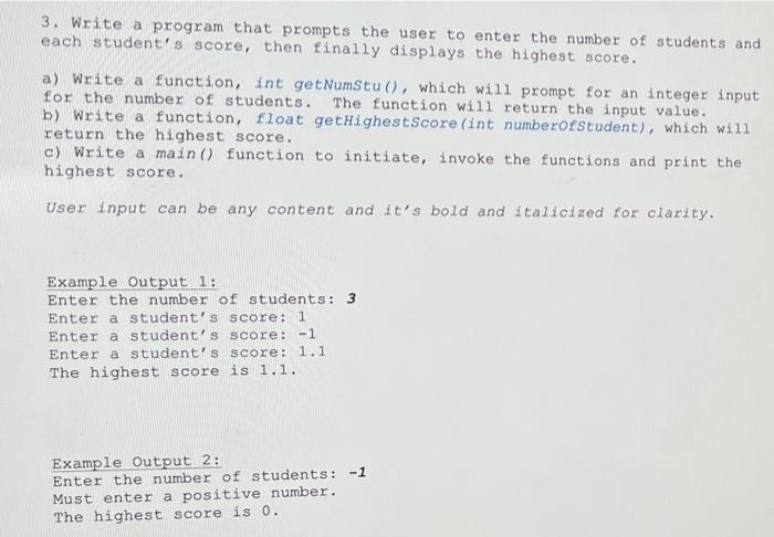 Solved 3. Write a program that prompts the user to enter the | Chegg.com