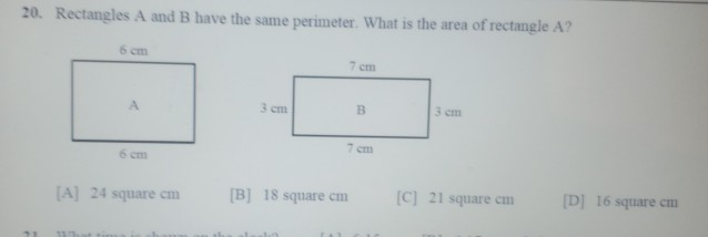 Solved 3. Rectangles A and B have the same area. What is the | Chegg.com