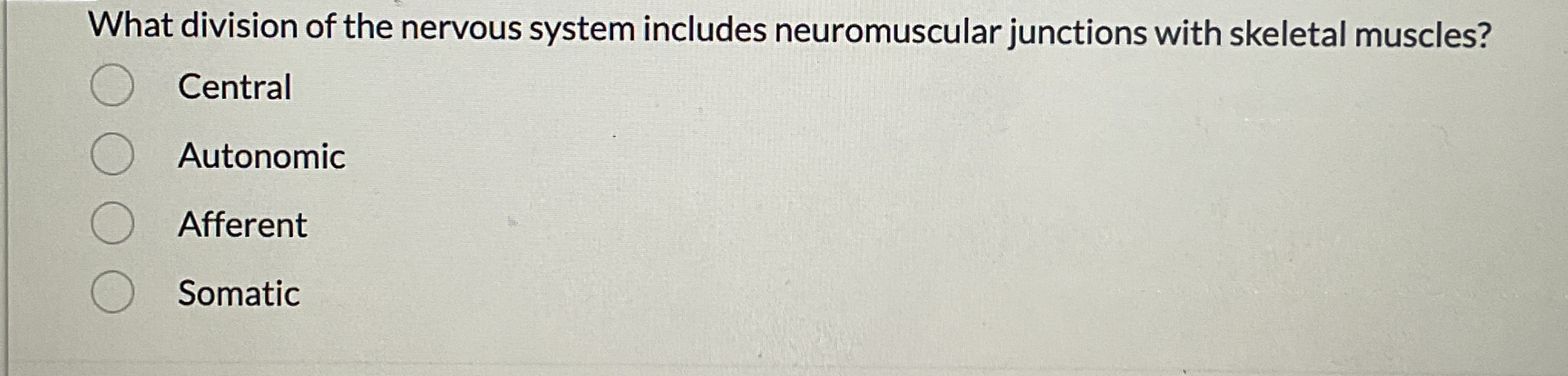 Solved What division of the nervous system includes | Chegg.com