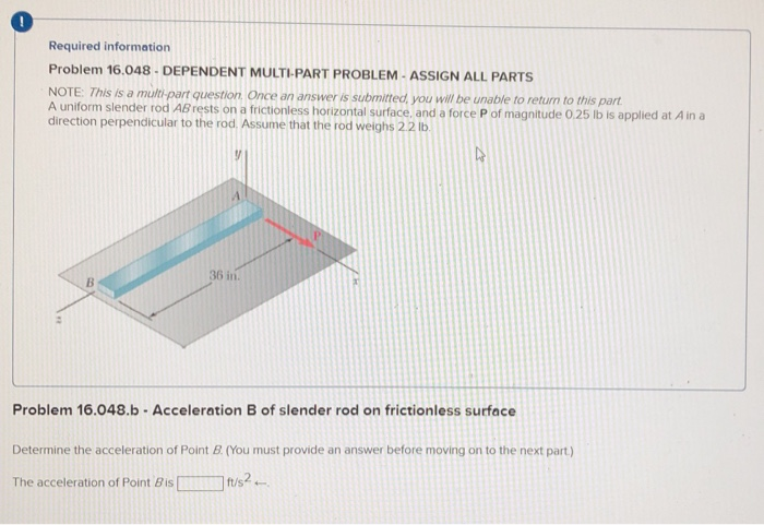 Solved Required information Problem 16.048. DEPENDENT | Chegg.com