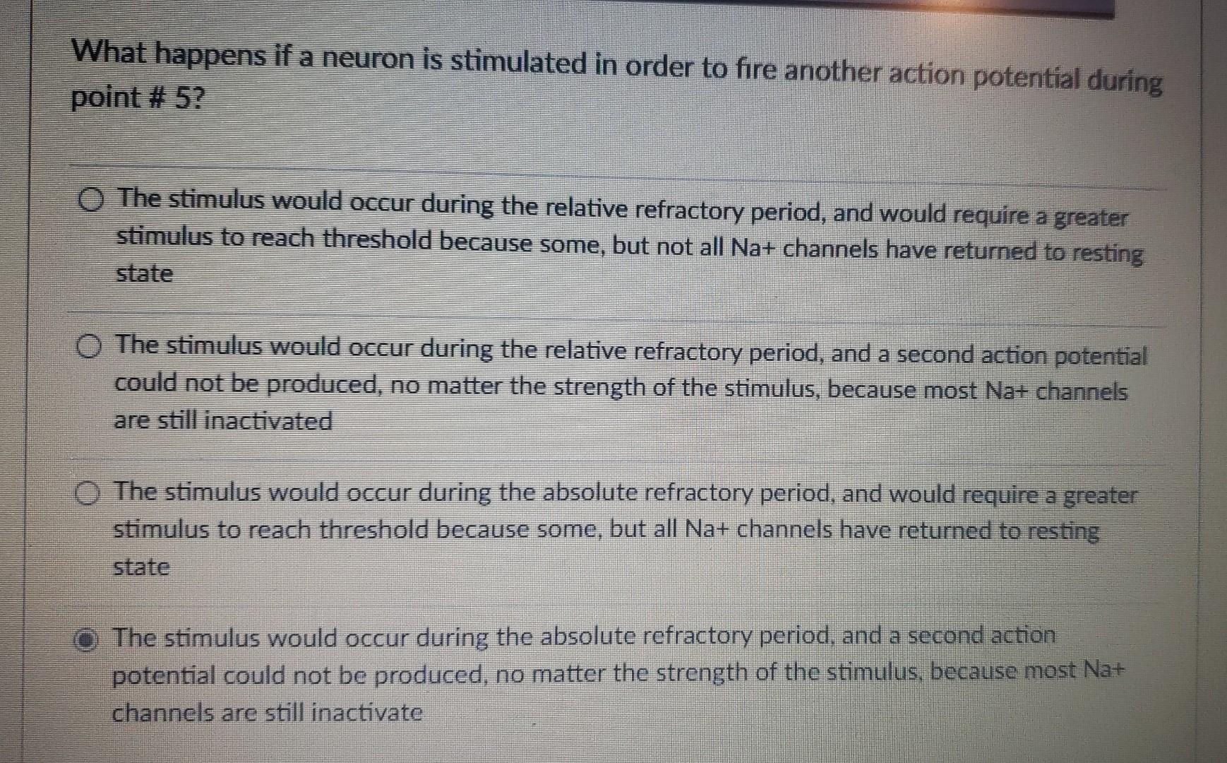 Solved (a)What happens if a neuron is stimulated in order to | Chegg.com