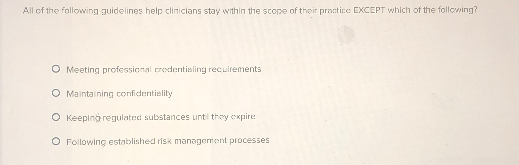 Solved All of the following guidelines help clinicians stay | Chegg.com