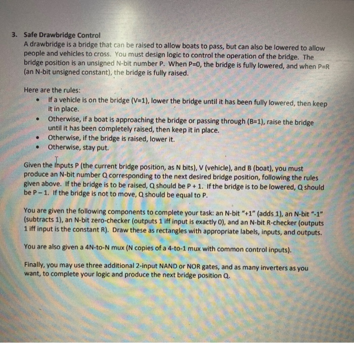 3. Safe Drawbridge Control A drawbridge is a bridge | Chegg.com
