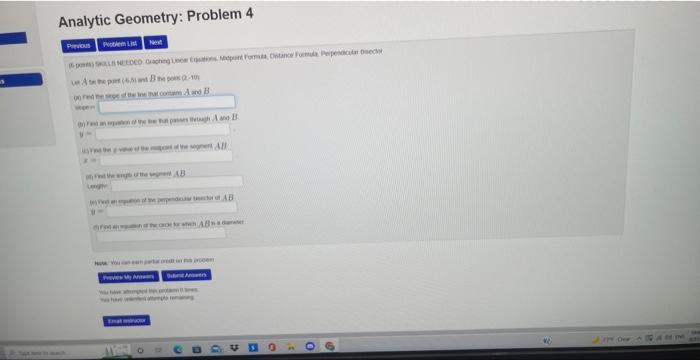 Solved Analytic Geometry: Problem 4 efente (4) (6) ) (i) | Chegg.com