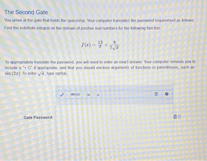 Solved The Second Gate You arrive at the gate that holds the | Chegg.com