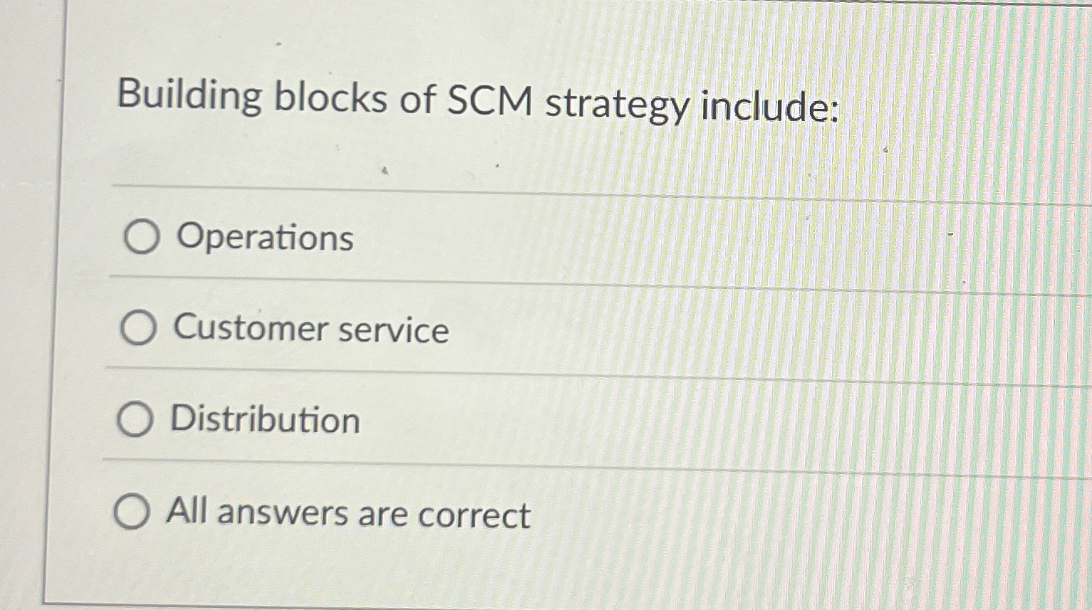 Solved Building blocks of SCM strategy | Chegg.com
