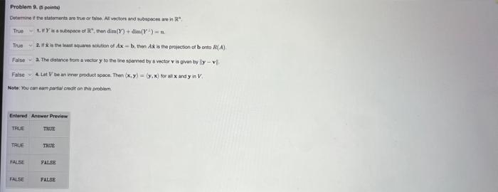 Solved Problem 9. (5 points) 1. If Y in a nutionsce of R7, | Chegg.com