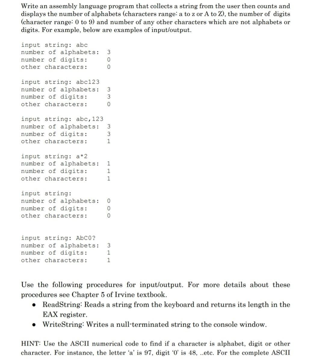 Solved Write an assembly language program that collects a | Chegg.com