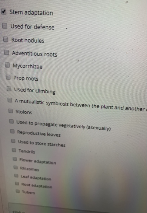 Solved Select all that apply to the adaptations in the image | Chegg.com