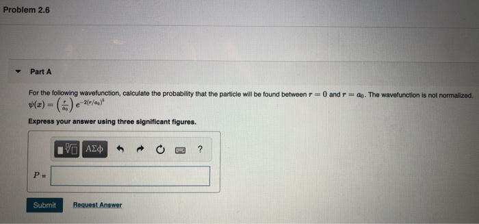 Solved Problem 2 6 Part A For The Following Wavefunction