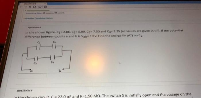 Solved XC 0 0 QUESTIONS In the shown figure, 2.86, C2-5.00, | Chegg.com